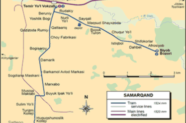 Samarqand - city map | Country profile | Railway Gazette International