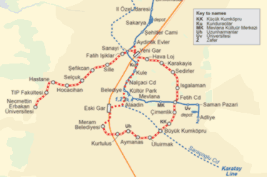 Konya - city map | Country profile | Railway Gazette International