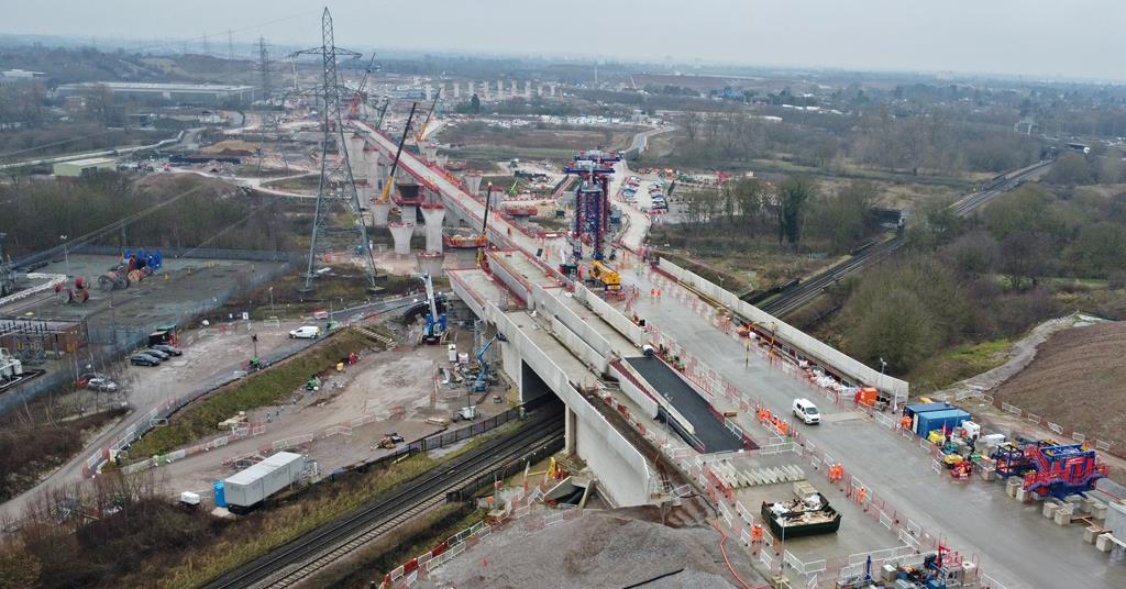 First HS2 Delta Junction viaduct section unveiled | Rail Business UK ...