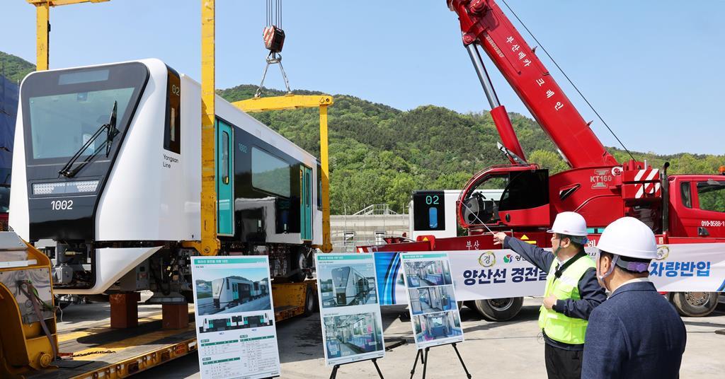 Rubber-tyred light metro vehicle delivered for Busan’s single-track ...