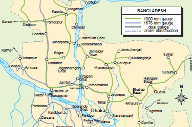 Bangladesh - country map | Country profile | Railway Gazette International
