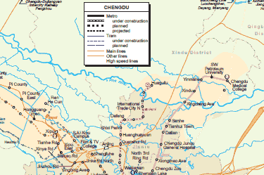 Chengdu - city map | Country profile | Railway Gazette International