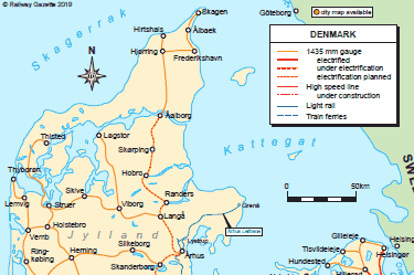 Denmark - country map | Country profile | Railway Gazette International