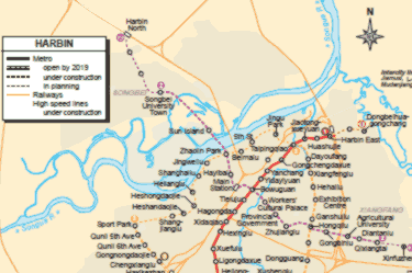 Harbin - city map | Country profile | Railway Gazette International