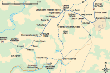 Jerusalem Light Rail Map English Abraham Hostel Jerusalem To Jerusalem
