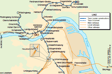 Linz - city map | Country profile | Railway Gazette International