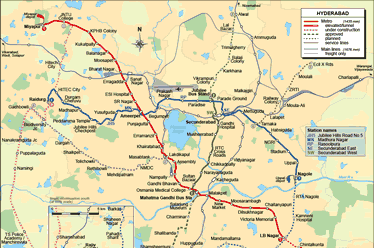 Hyderabad - city map | Country profile | Railway Gazette International