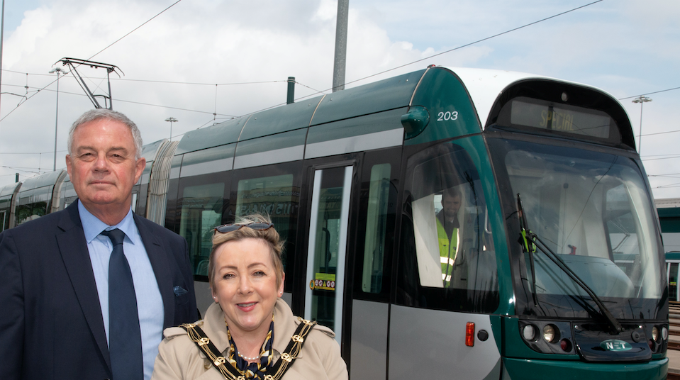 Sheriff of Nottingham unveils refurbished tram | Metro Report ...