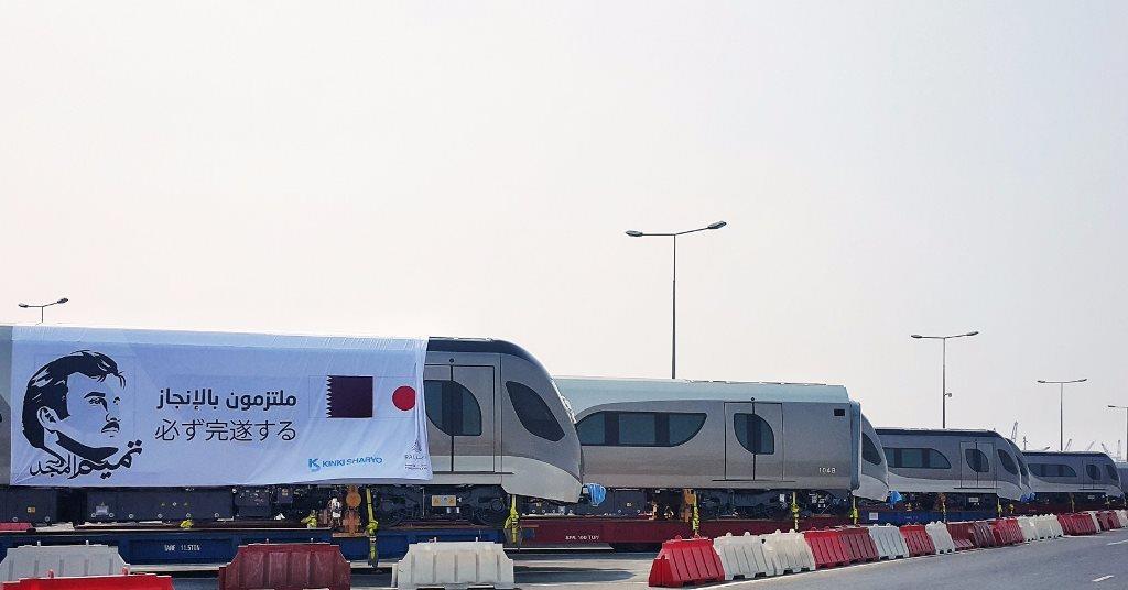 First Doha metro trains arrive in Qatar | News | Railway Gazette ...