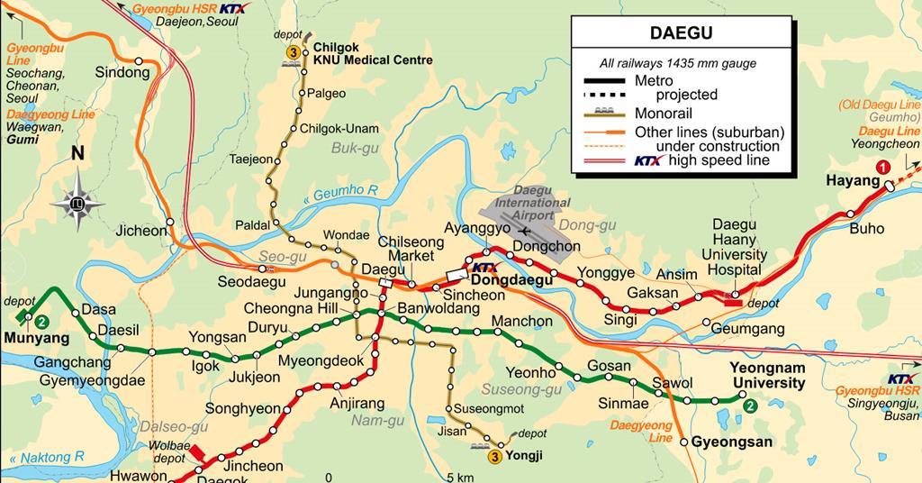 Daegu’s urban rail network grows | Metro Report International | Railway ...