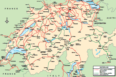 Switzerland - country map | Country profile | Railway Gazette International