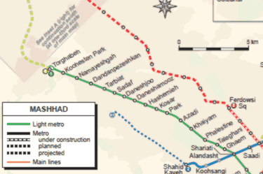 Mashhad - city map | Country profile | Railway Gazette International
