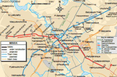 Minsk - city map | Country profile | Railway Gazette International