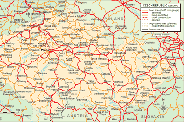 Czechia (Czech Republic) - country map | Country profile | Railway ...