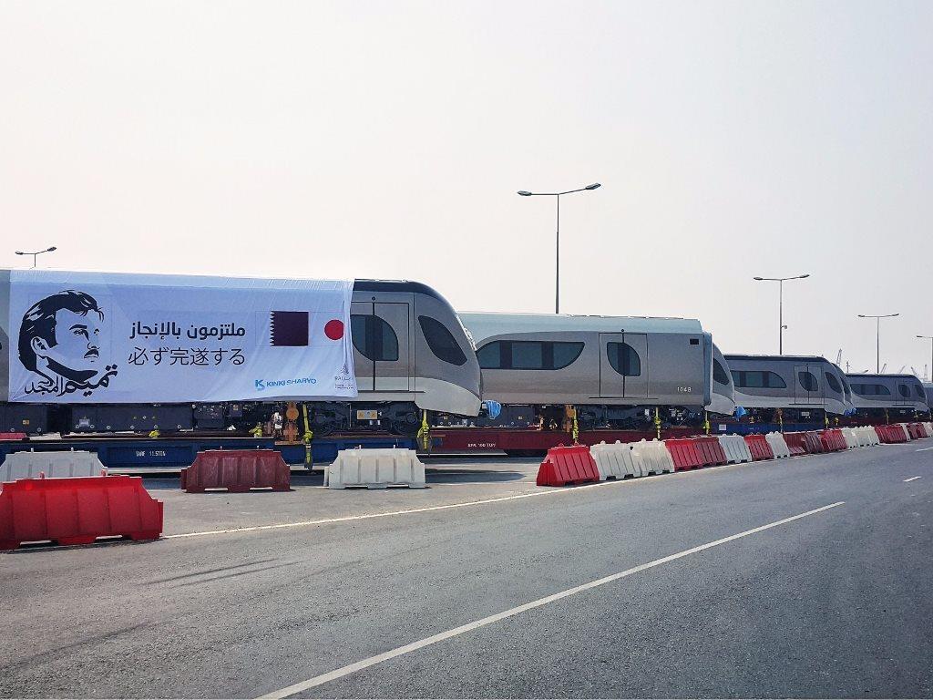 First Doha metro trains arrive in Qatar | News | Railway Gazette ...