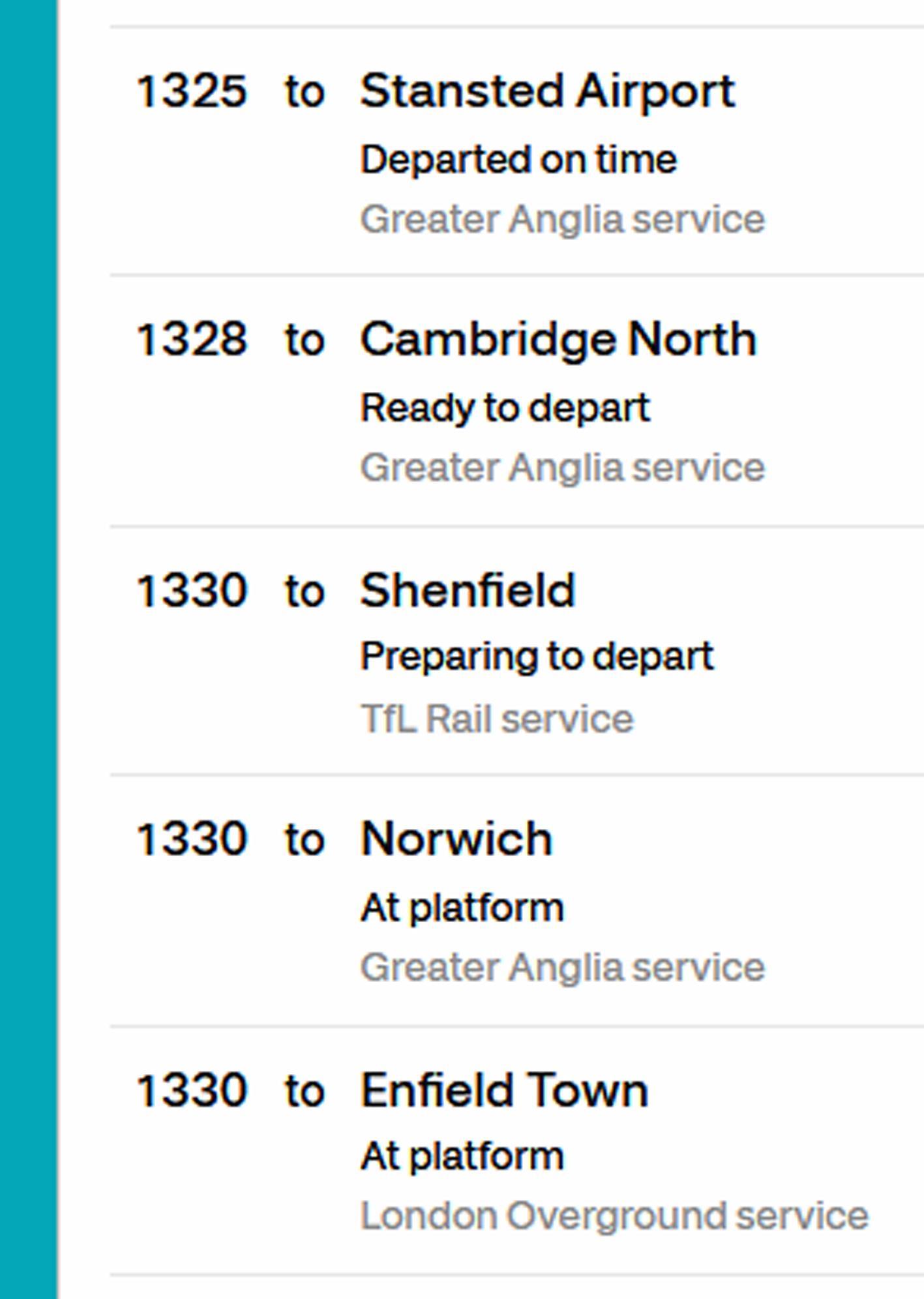 Realtime Trains Advanced