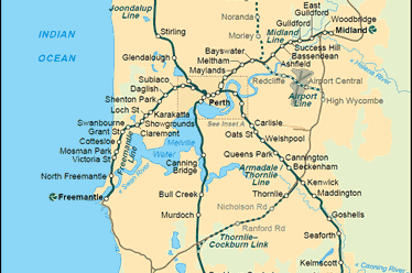 Perth - city map | Country profile | Railway Gazette International