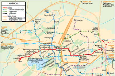 Xuzhou - city map | Country profile | Railway Gazette International