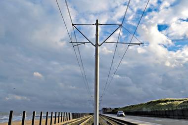 GRP electrification mast on test | News | Railway Gazette International