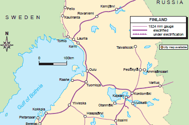 Finland - country map | Country profile | Railway Gazette International