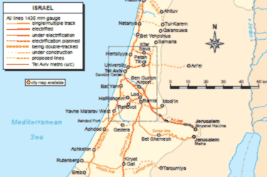 Israel - country map | Country profile | Railway Gazette International