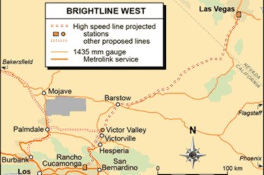 USA: Brightline West - project map | Country profile | Railway Gazette ...