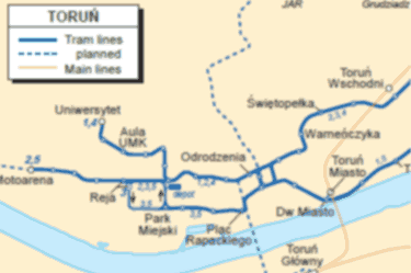 Torun - city map | Country profile | Railway Gazette International