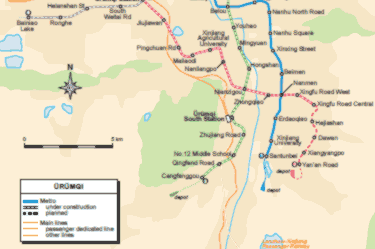 Urumqi - city map | Country profile | Railway Gazette International