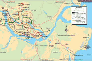 Fuzhou - city map | Country profile | Railway Gazette International