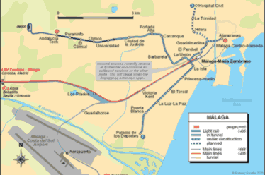Málaga - city map | Country profile | Railway Gazette International