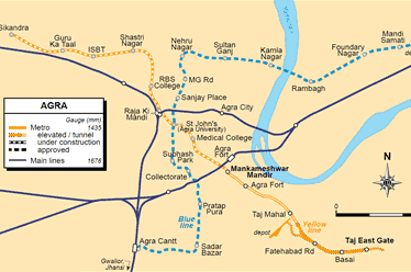 Agra - city map | Country profile | Railway Gazette International