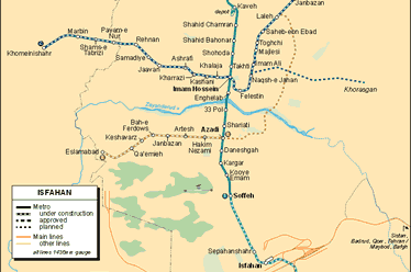 Isfahan - city map | Country profile | Railway Gazette International