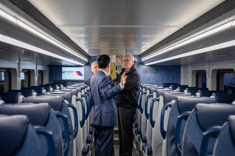 NJ Transit unveils first Multilevel III double-deck EMU car | News ...