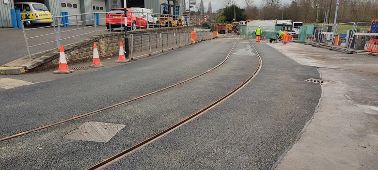 Very Light Rail ultra-thin tram track installed for load testing ...