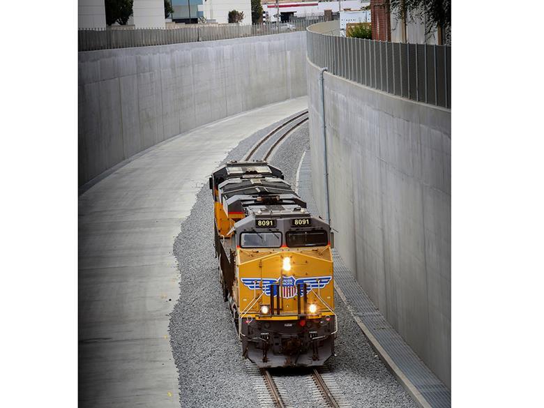 Alameda Corridor East grade separation trench opens | News | Railway ...